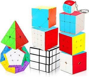 Coolzon Magic Cube Set, 9 Pack Speed Puzzle Cubes Pyraminx + Megaminx ...