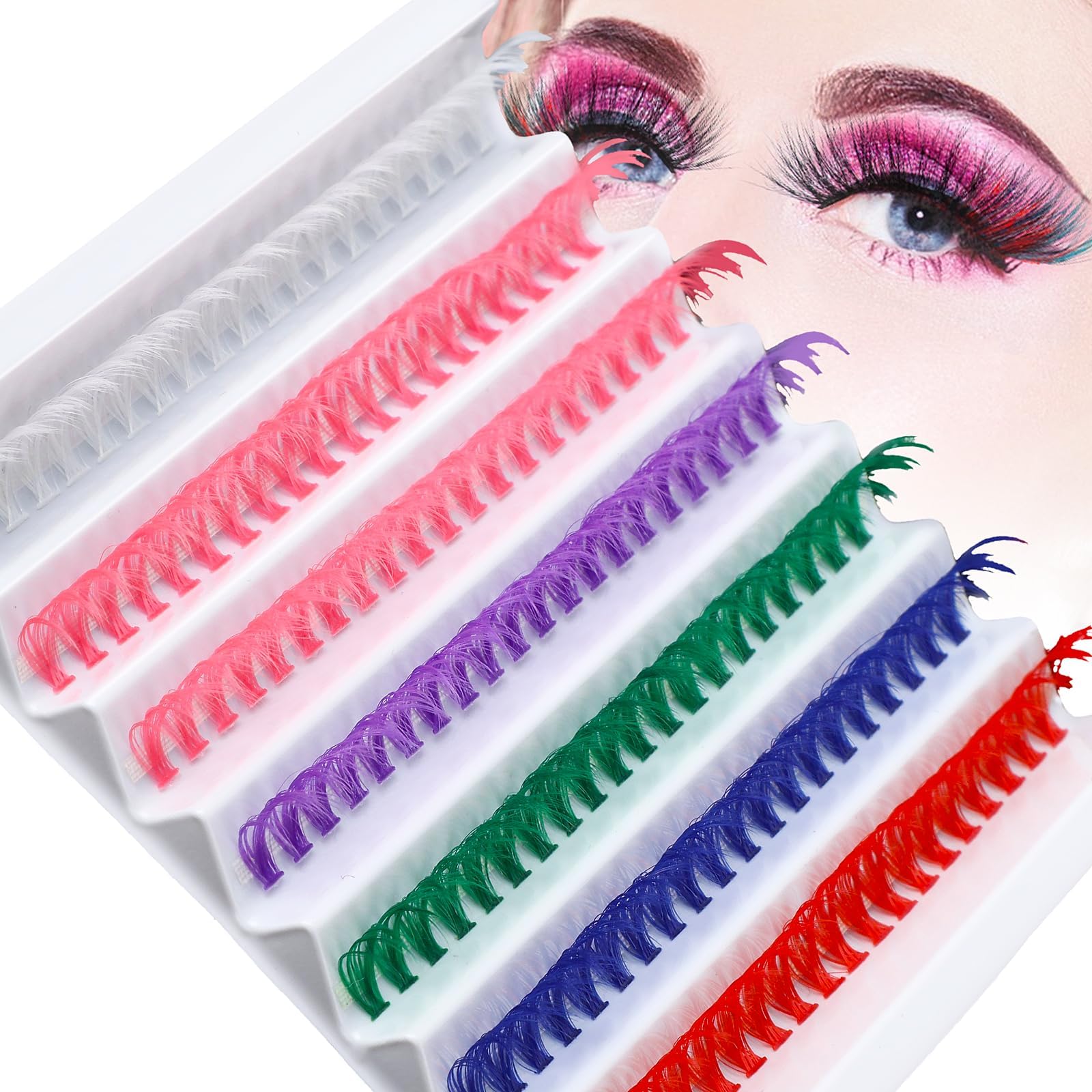 Amazon.com: Sibba Colored Lashes Cluster, 14MM Individual False Lashes ...