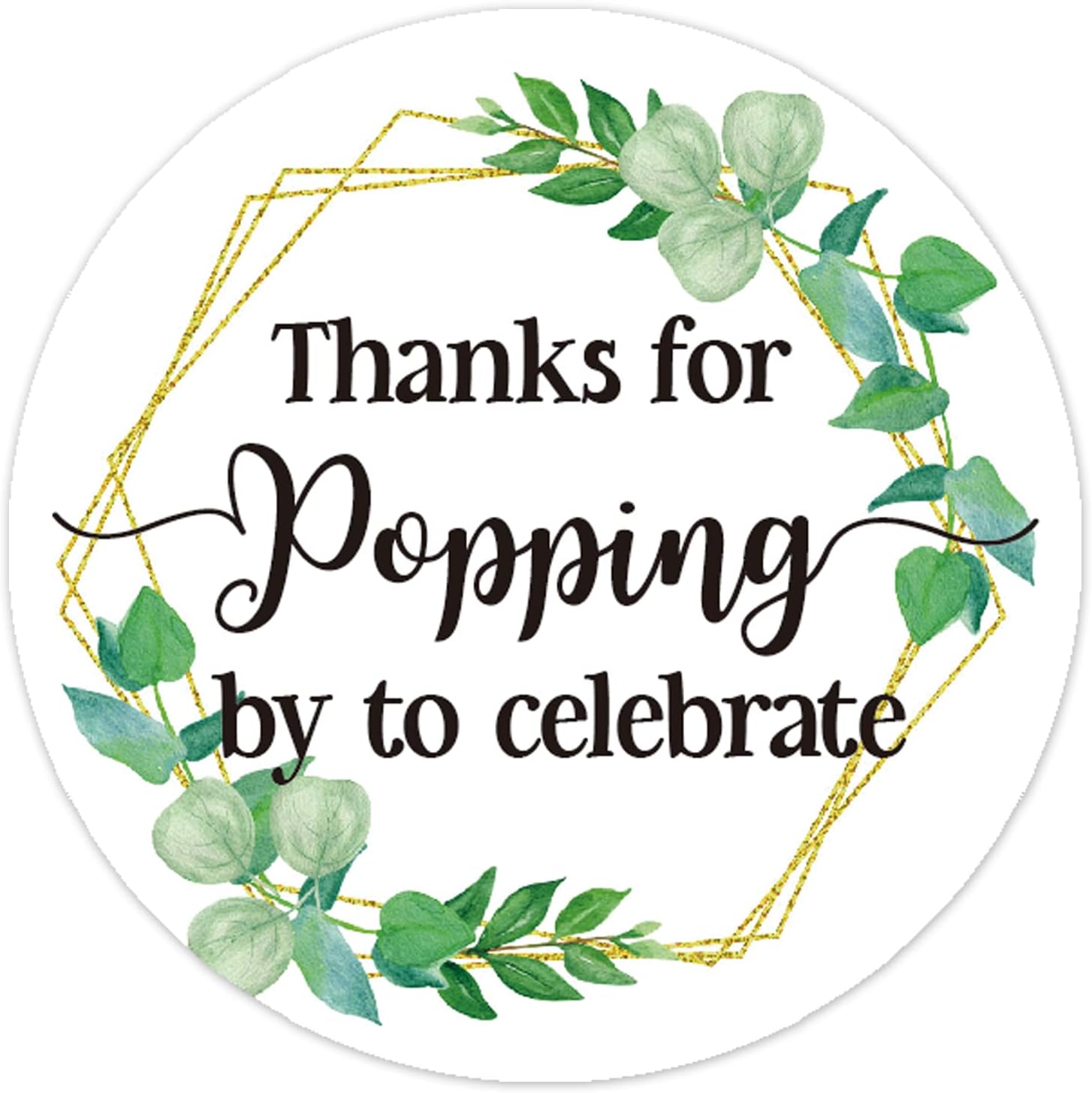 Amazon.com : 50 PCS Thanks for Popping by to Celebrate Favor Stickers ...