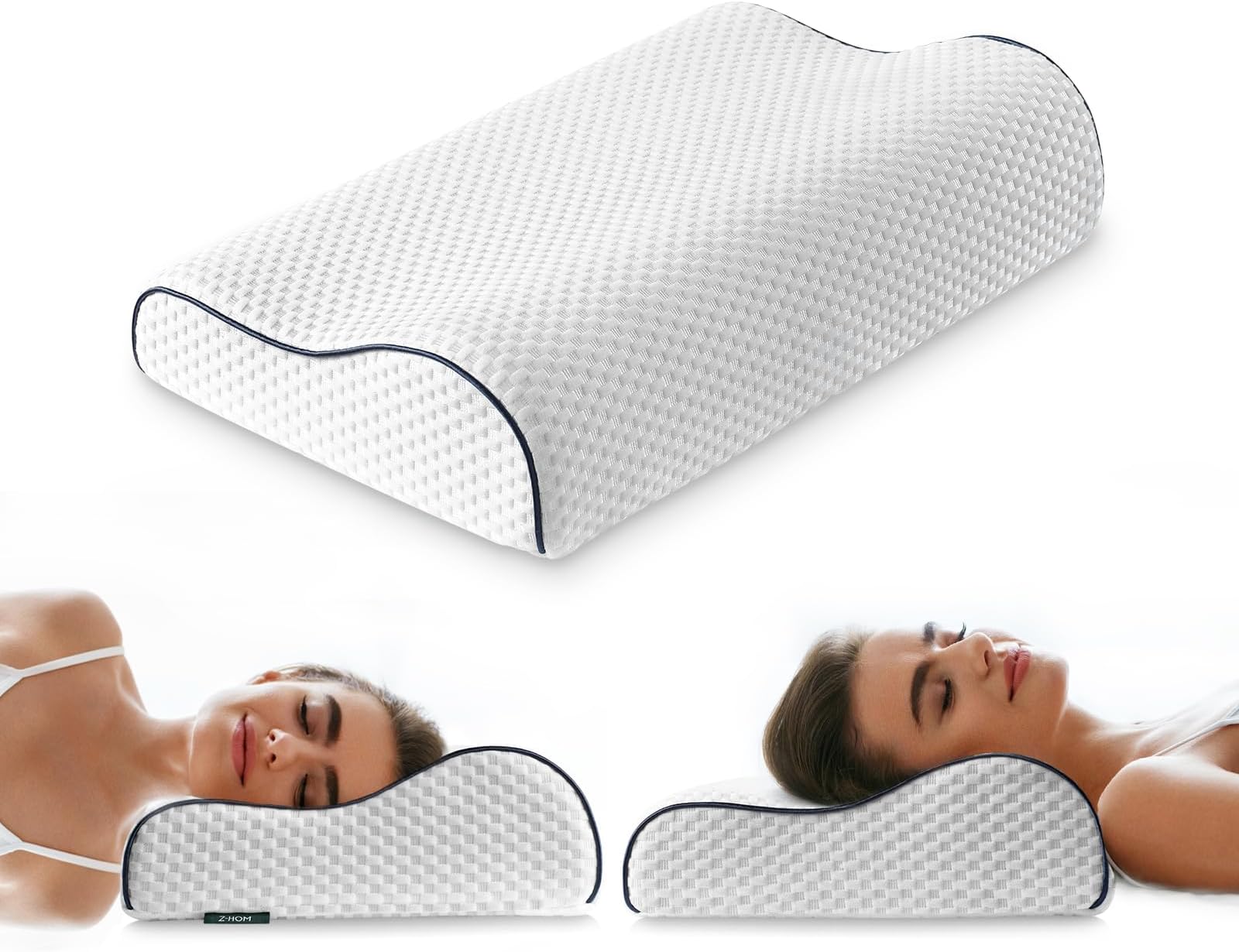 JIREST Cervical Neck Pillow for Pain Relief, Memory Foam Neck Pillow ...