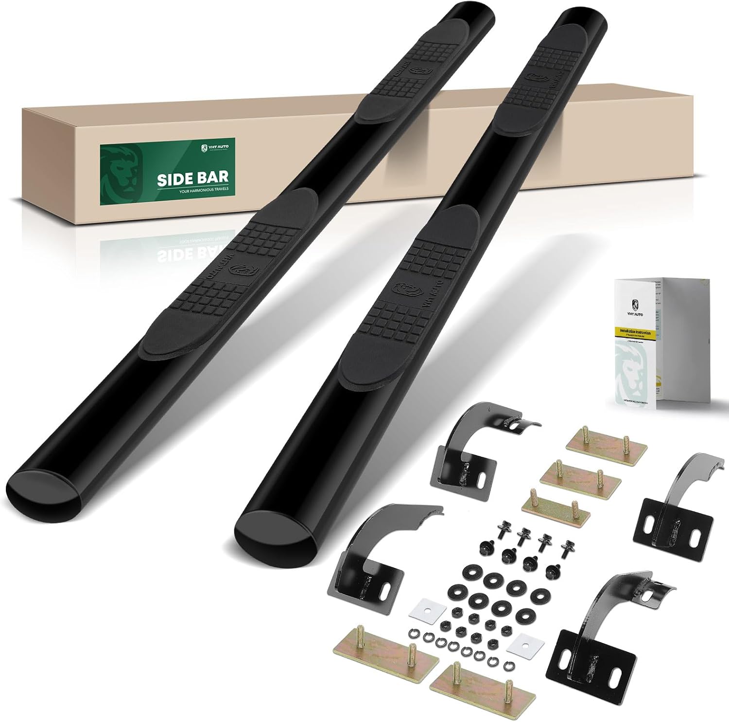 Amazon.com: YHTAUTO 4 Inch Running Boards Side Steps Fit Ford F-150 ...