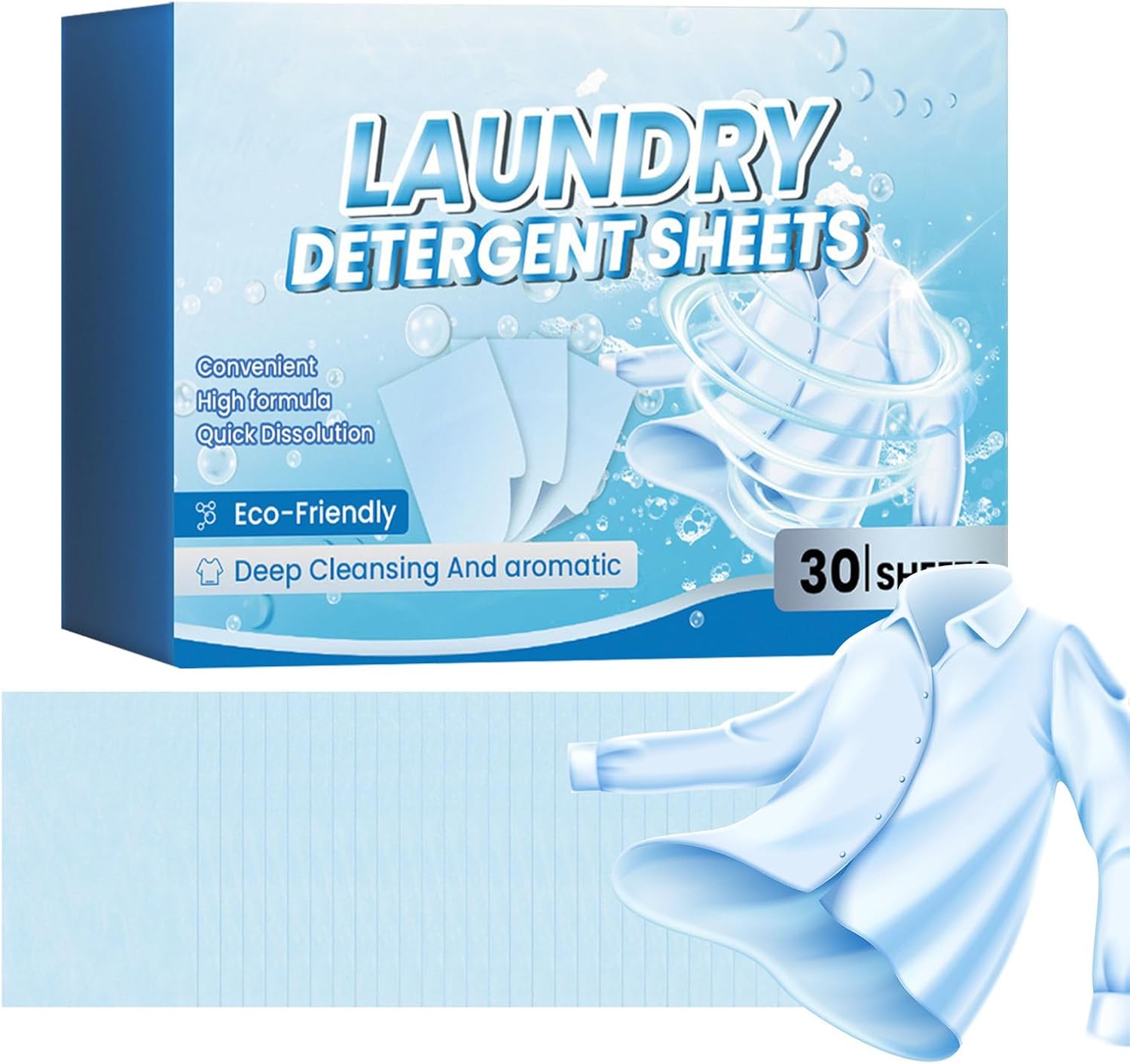 Laundry Sheets Detergent,Laundry Soap Sheets | 30 Sheets Laundry Sheets ...