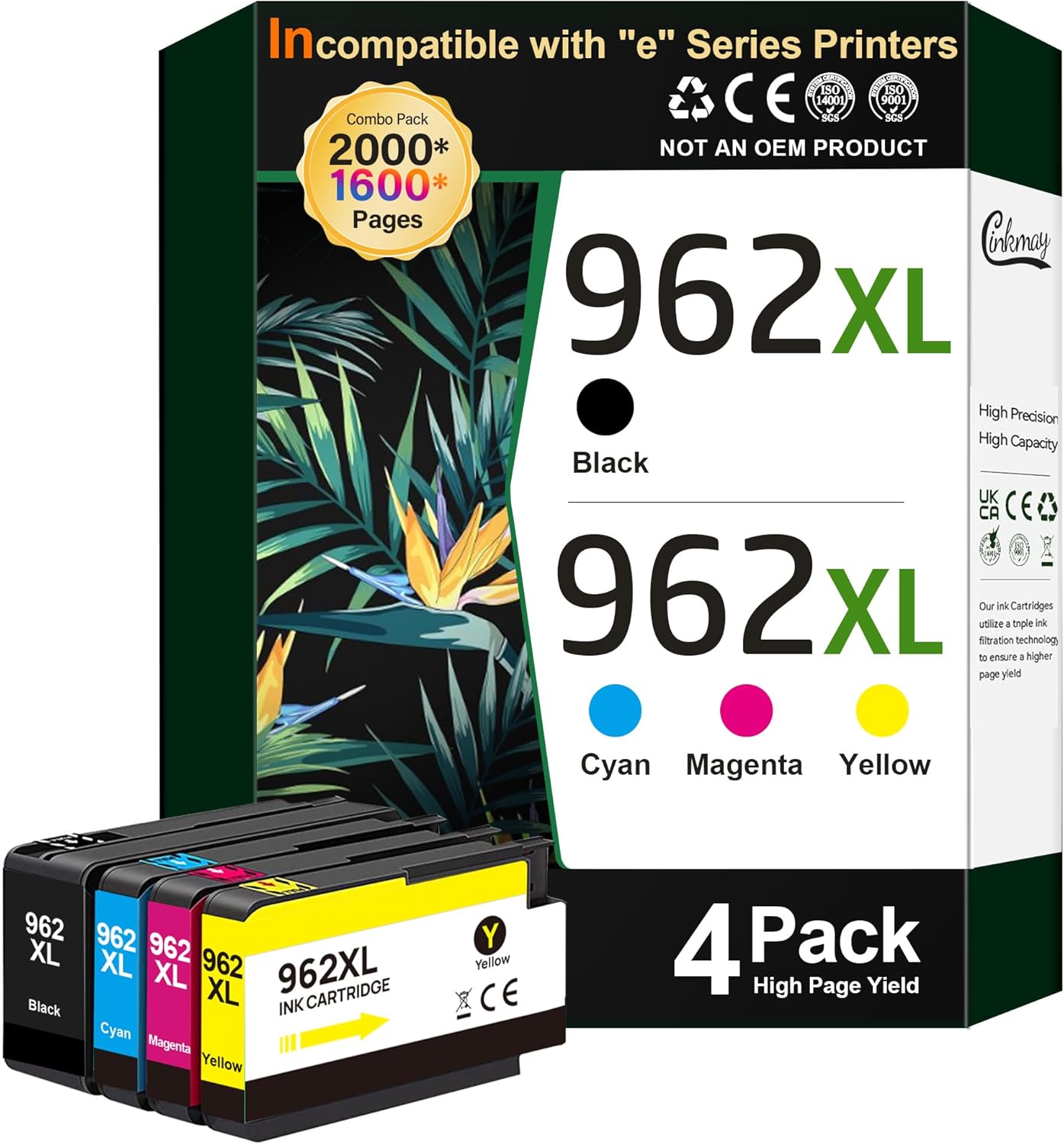 Amazon.com: LINKMAY 962XL for HP 962XL Ink Cartridges Combo Pack ...