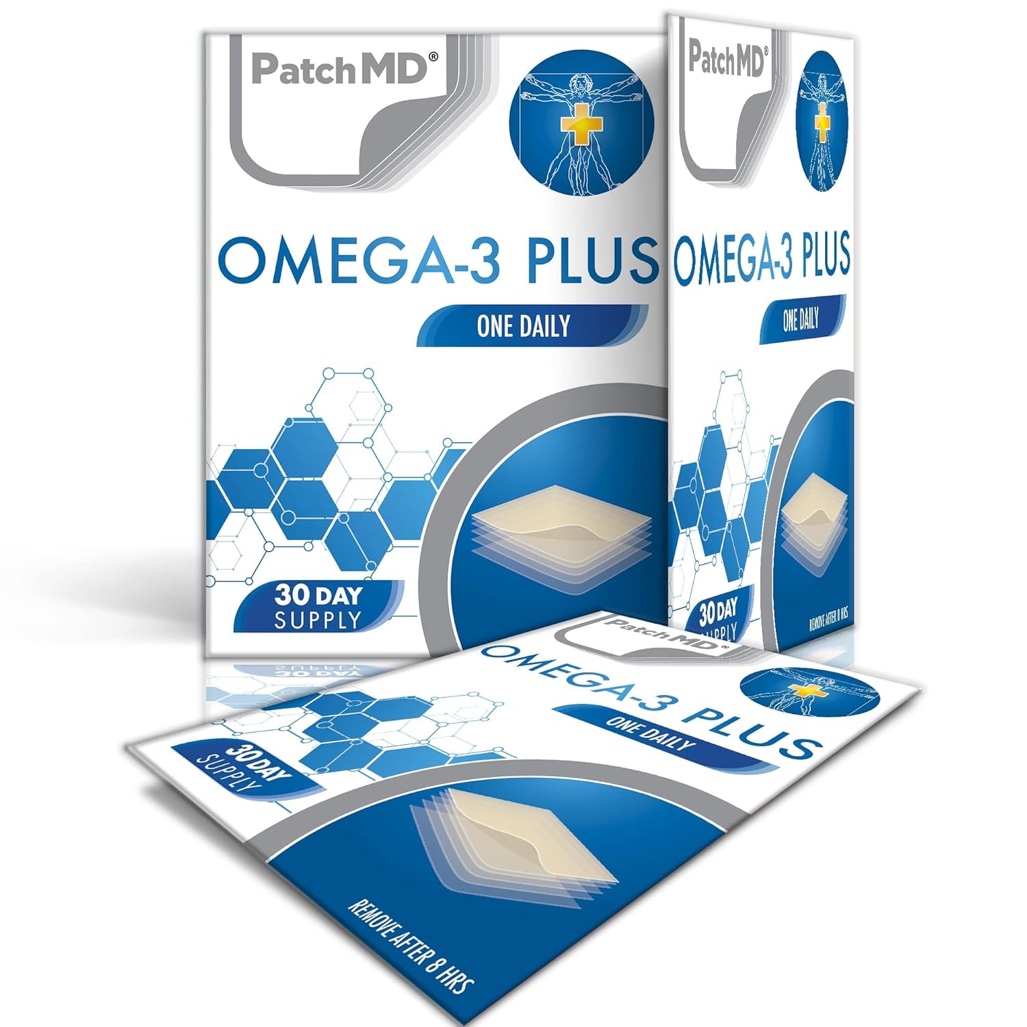PatchMD - Patch Omega-3 Plus - Suprimento para 30 Dias com 30 Patches Individualmente Embalados ...