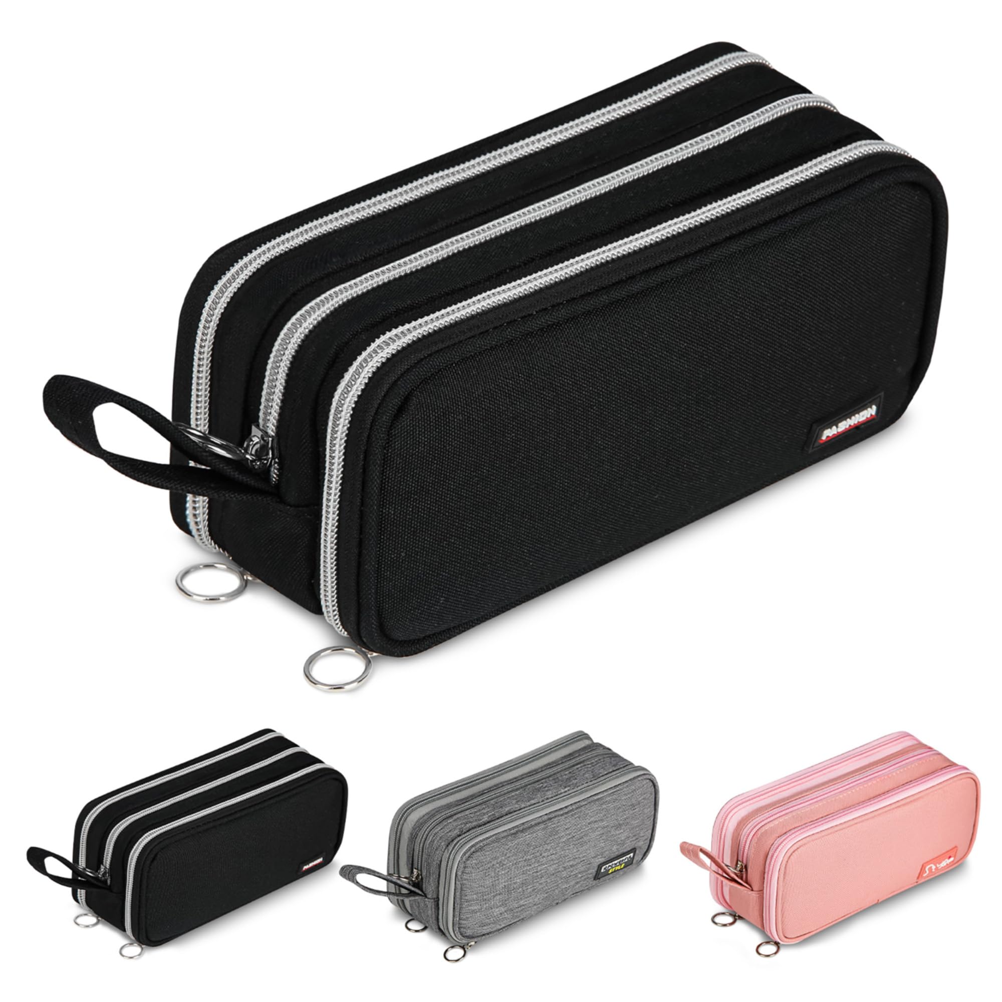 Large Pencil Case 3 Compartments Pencil Pouch Durable Pencil Case for ...
