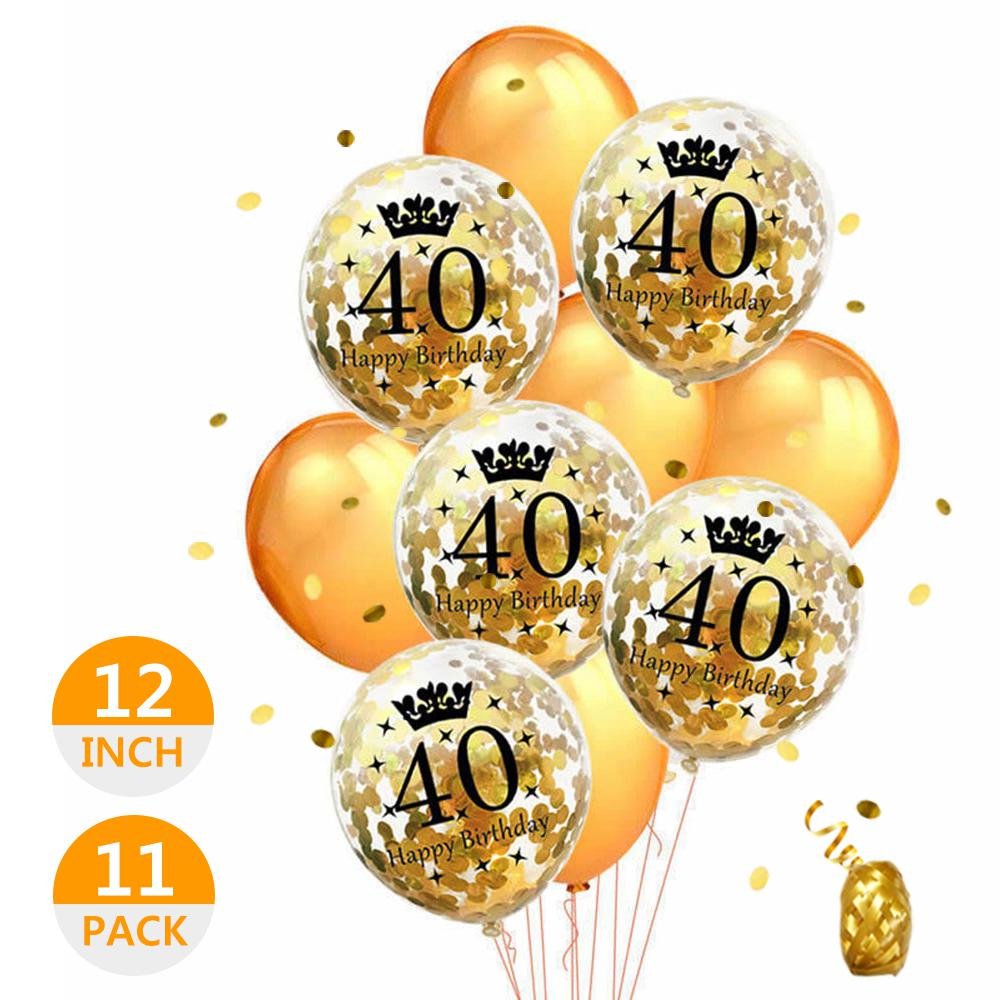 Aolvo 40th Birthday Balloons For Men 12 Inch Gold Balloons | Desertcart ...