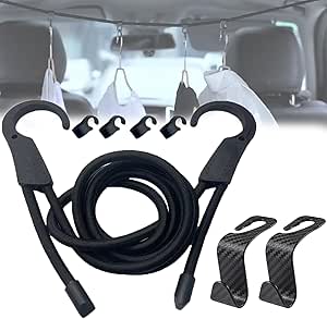Amazon.com: Clothing Rods for Cars Car Clothes Hanger Bar with 4 Hanger ...