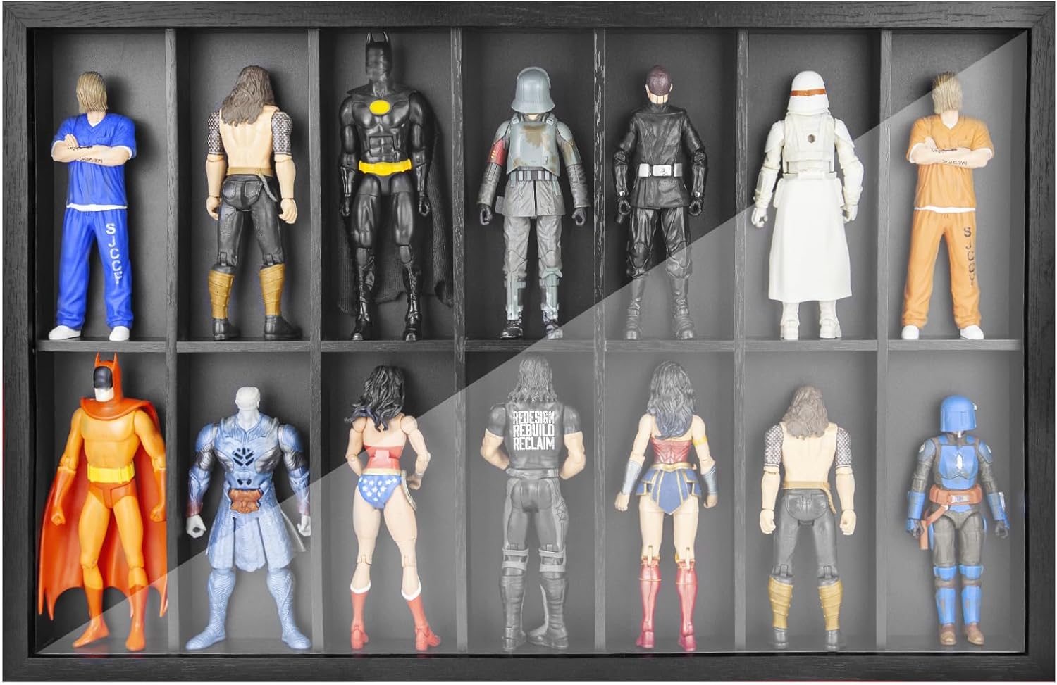 Amazon.com: SIXPOINTS Black Wooden Action Figure Display Case, Shadow ...