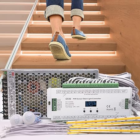 SuperStairLED Intelligent Motion Sensor LED Stair Lighting Complete Set ...