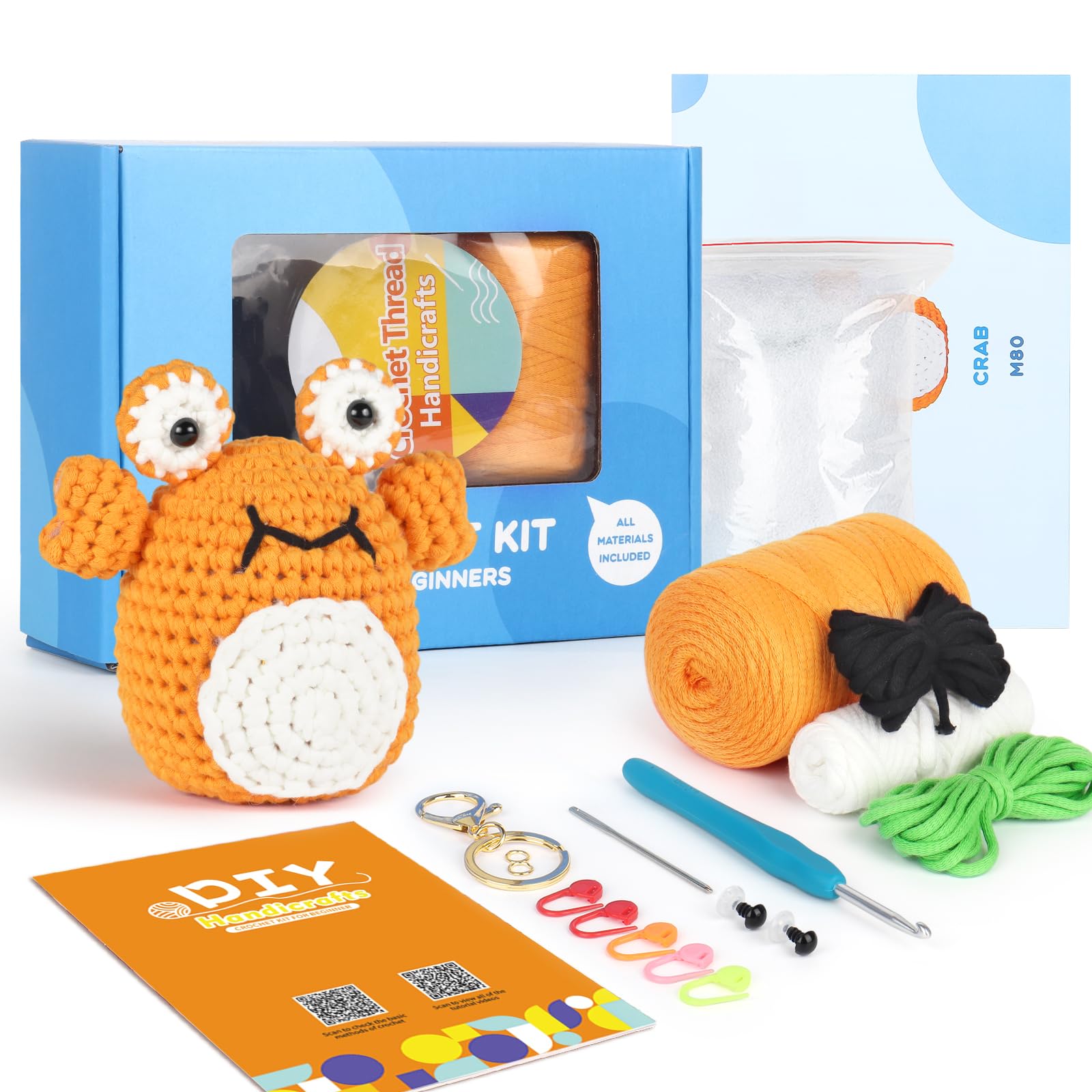 Coopay Crochet Kits for Beginners Adults, Crochet Kit Crabs, Amigurumi ...