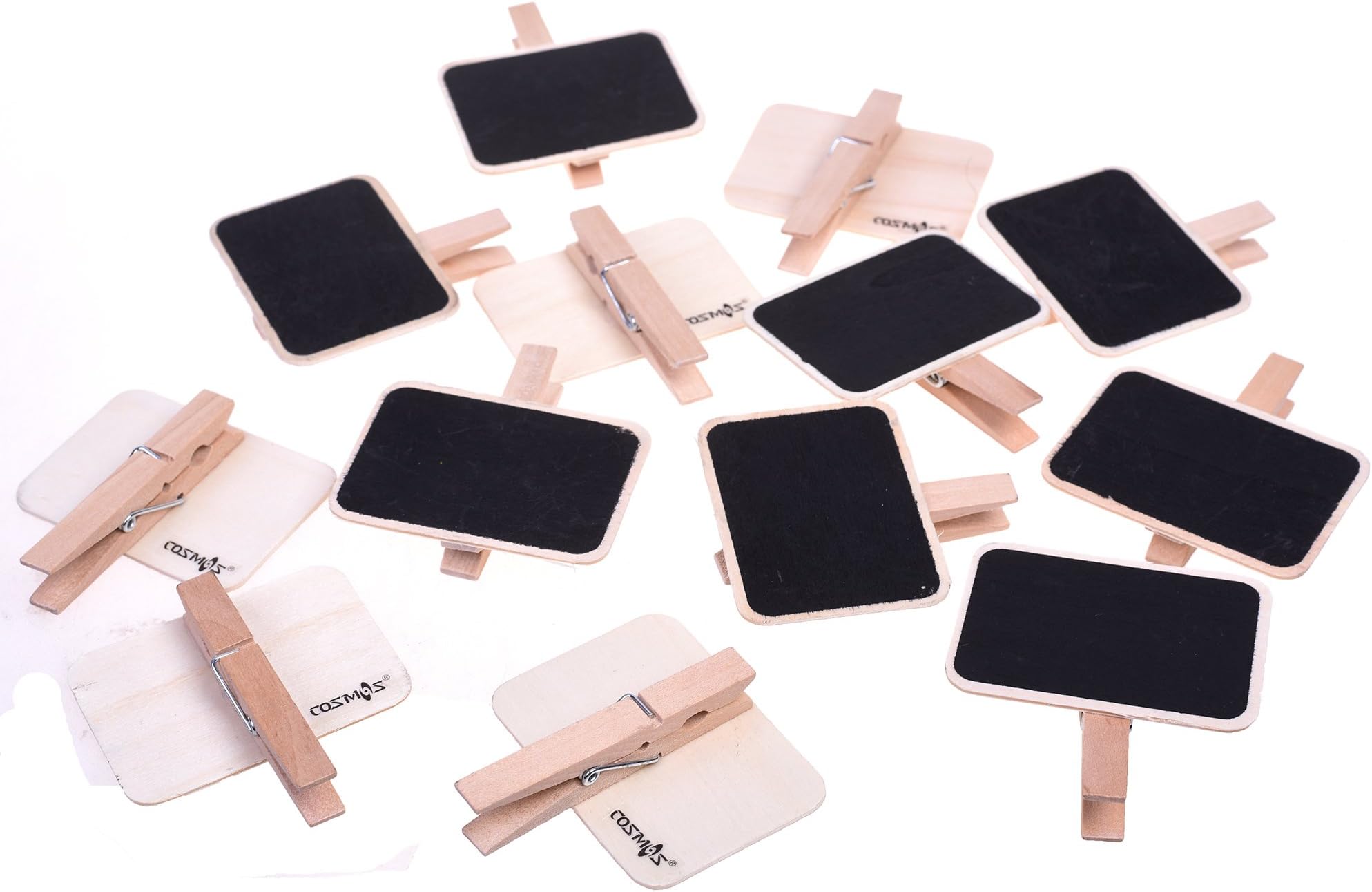 Amazon.com: Cosmos Pack of 12 Pcs Erasable Wooden Chalkboard Label ...