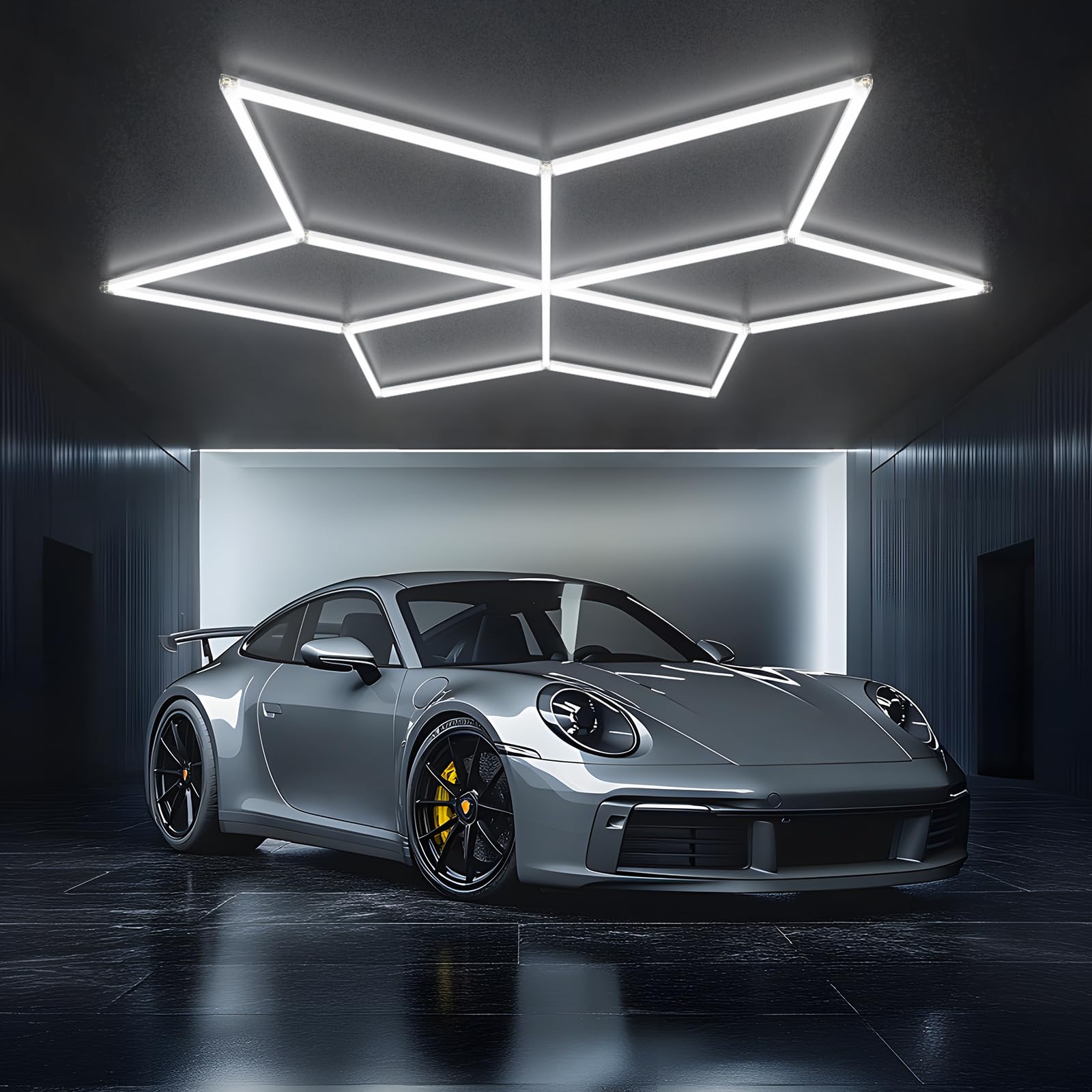 LED Hexagon Garage Lights- Aluminum Hexagon LED Lights,6500K 8910LM 81W ...