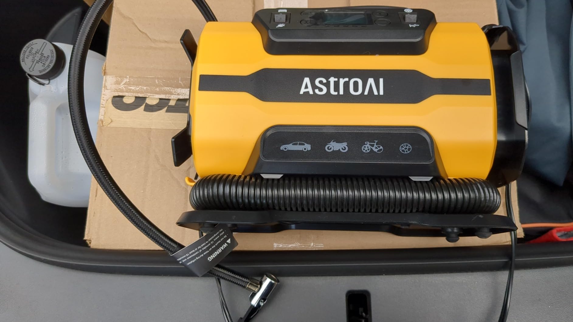 AstroAI Tire Inflator 150PSI 12V DC/110V AC with Dual Metal Motors &LED Light, Portable Air ...