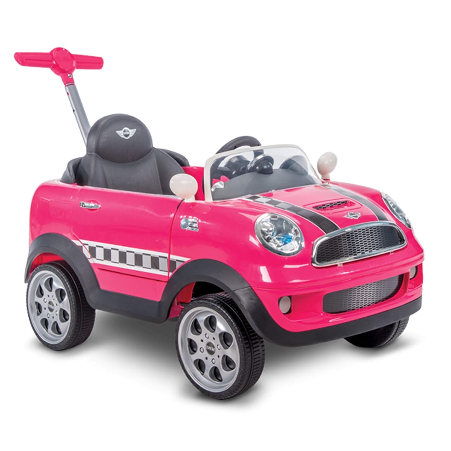 Huffy Mini Cooper for Kids Ride On Car W/ Push Stroller, Pink : Amazon ...