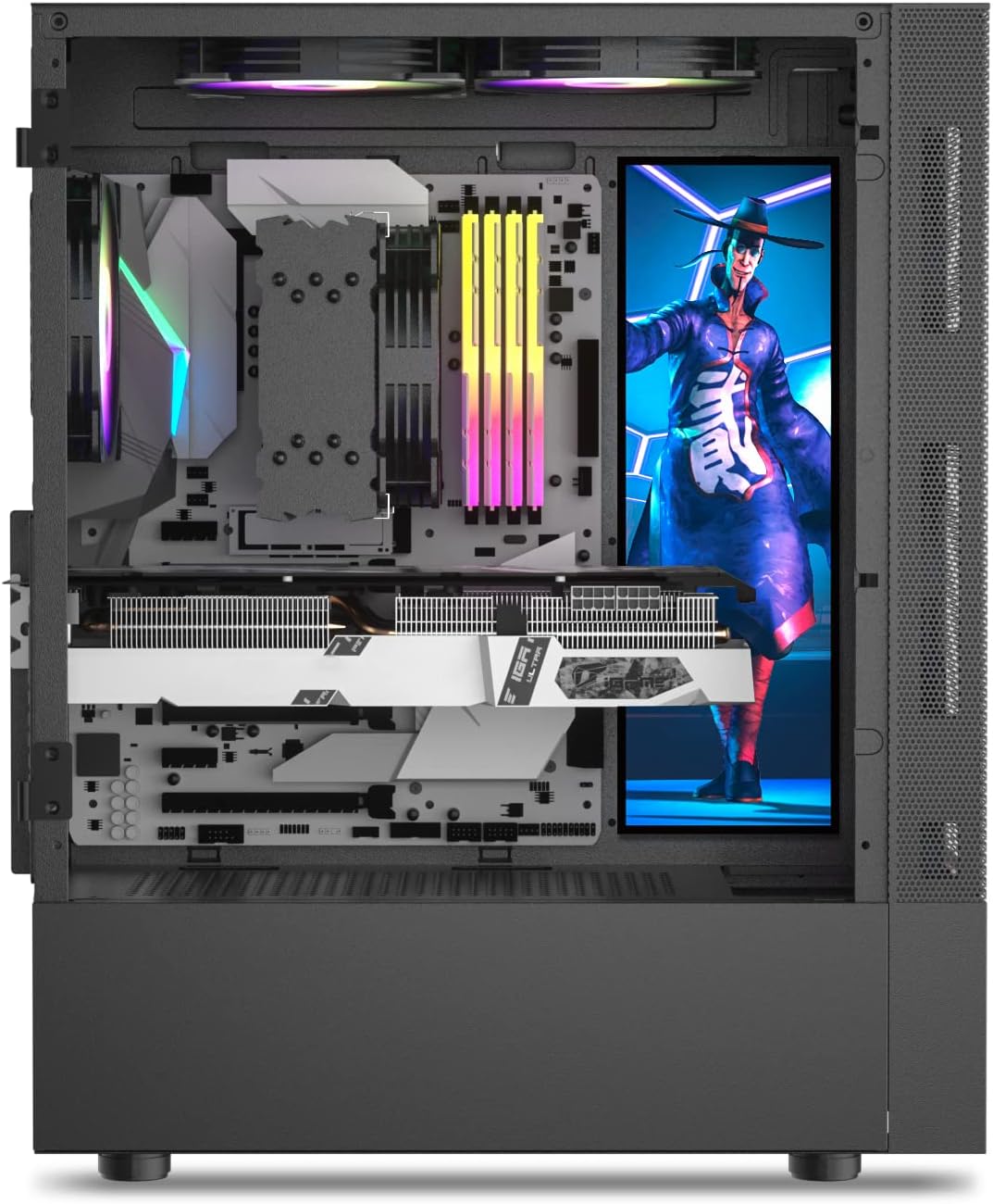 Amazon.com: Vetroo A03 ATX Mid-Tower Gaming PC Case with A3 Lighting ...