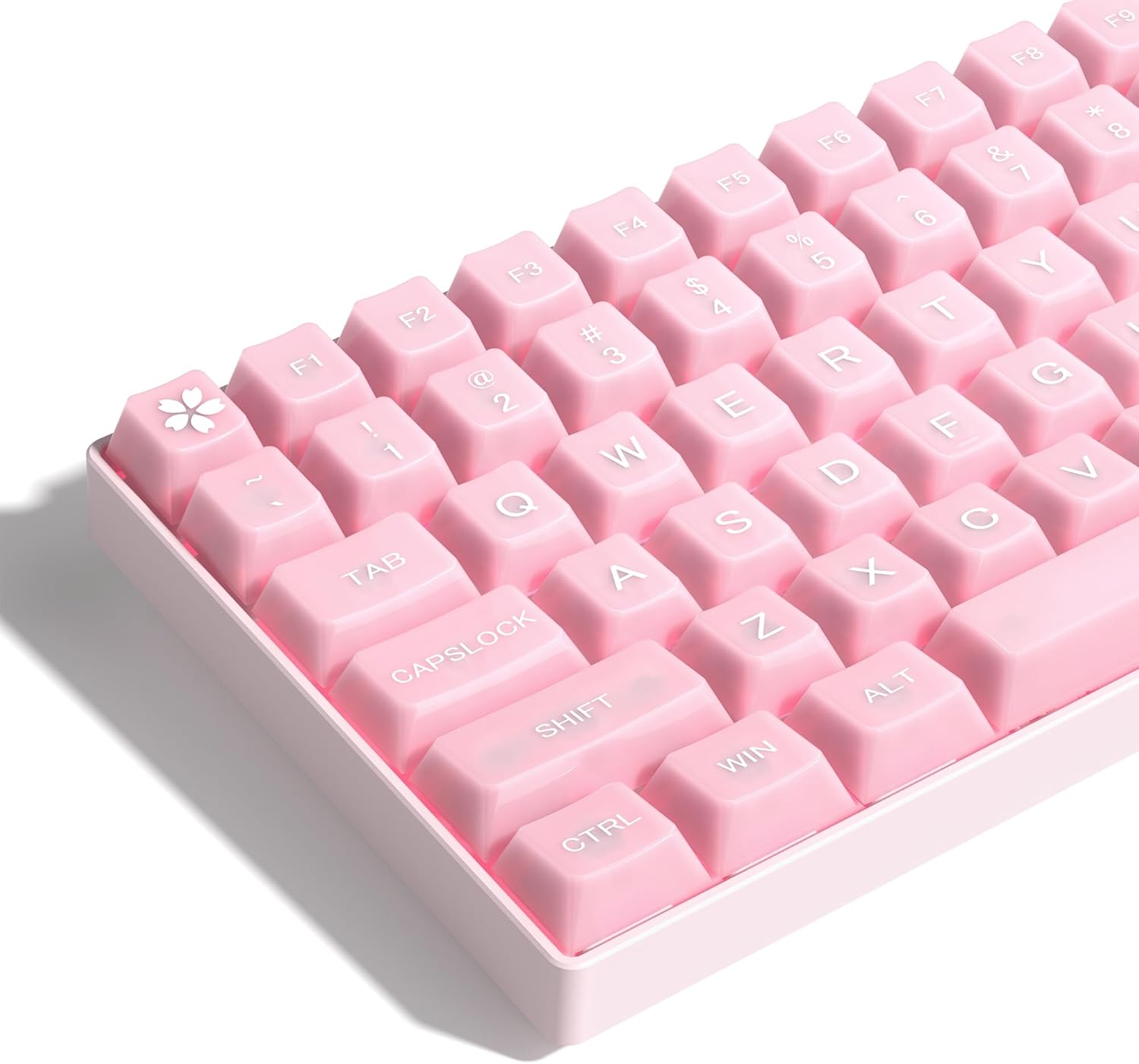 Womier Keyboard Keycaps Jelly, Clear Cute Key Caps Pink 115 Keys ...