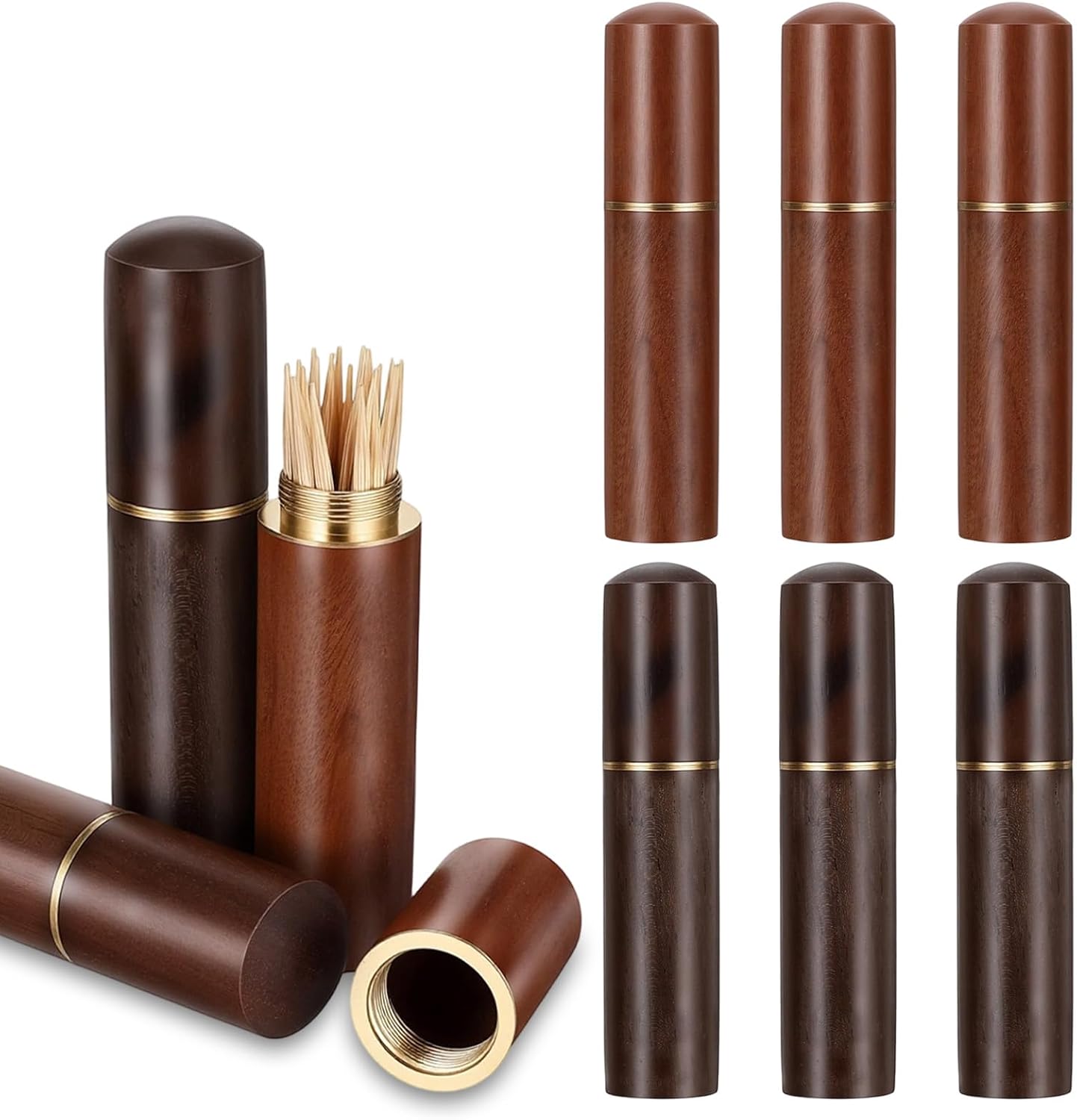 Amazon.com: Elegaperma 6Pcs Pocket Toothpick Holder, Rosewood & Ebony ...