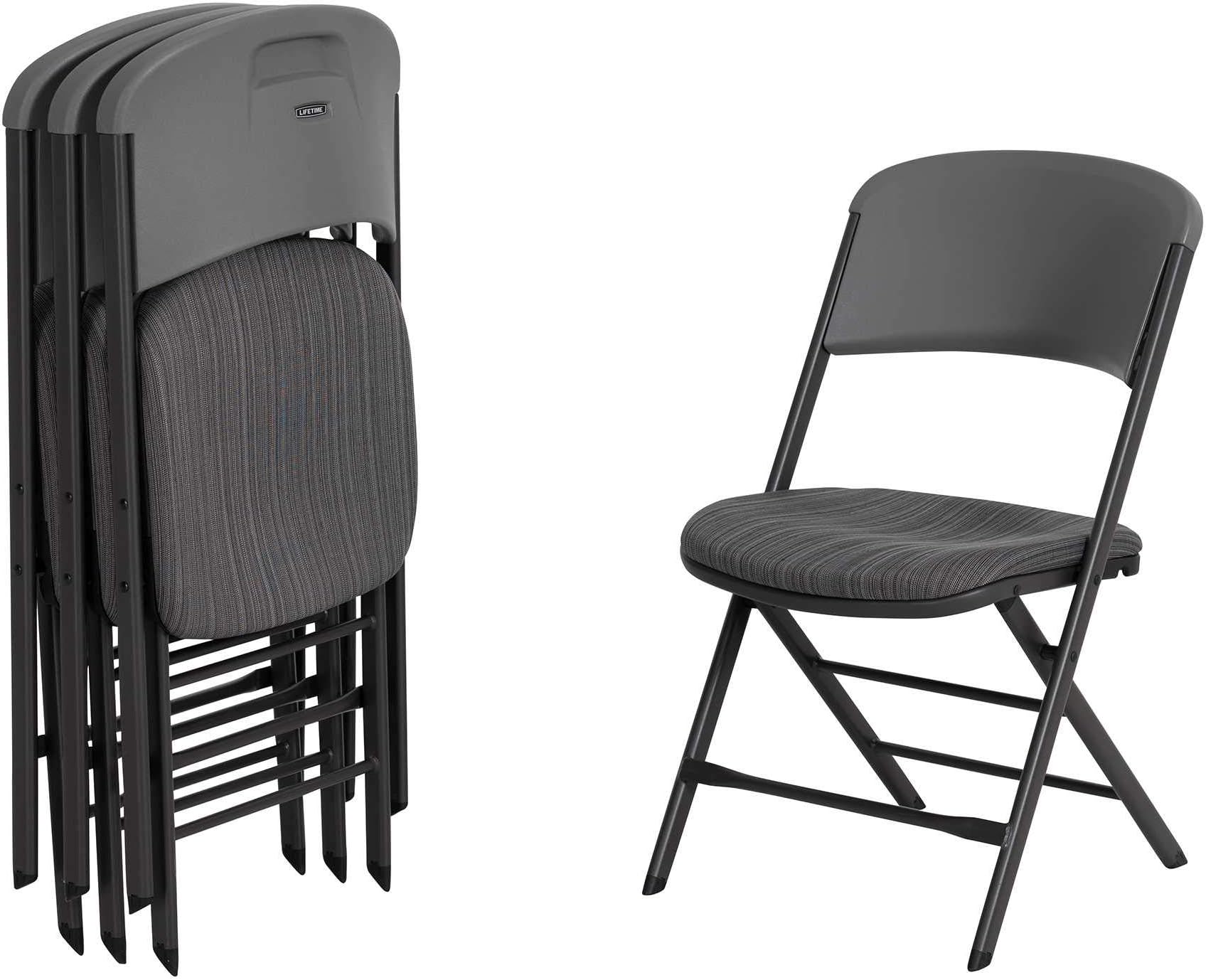 Amazon.com: Lifetime Folding Chair, Contemporary - Pack of 4, Almond ...