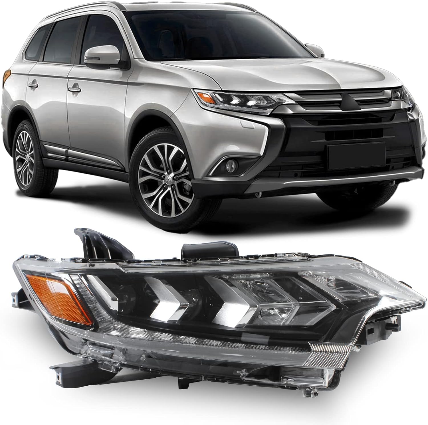 Amazon.com: Yuinsen LED Headlight Assembly Compatible with Mitsubishi ...