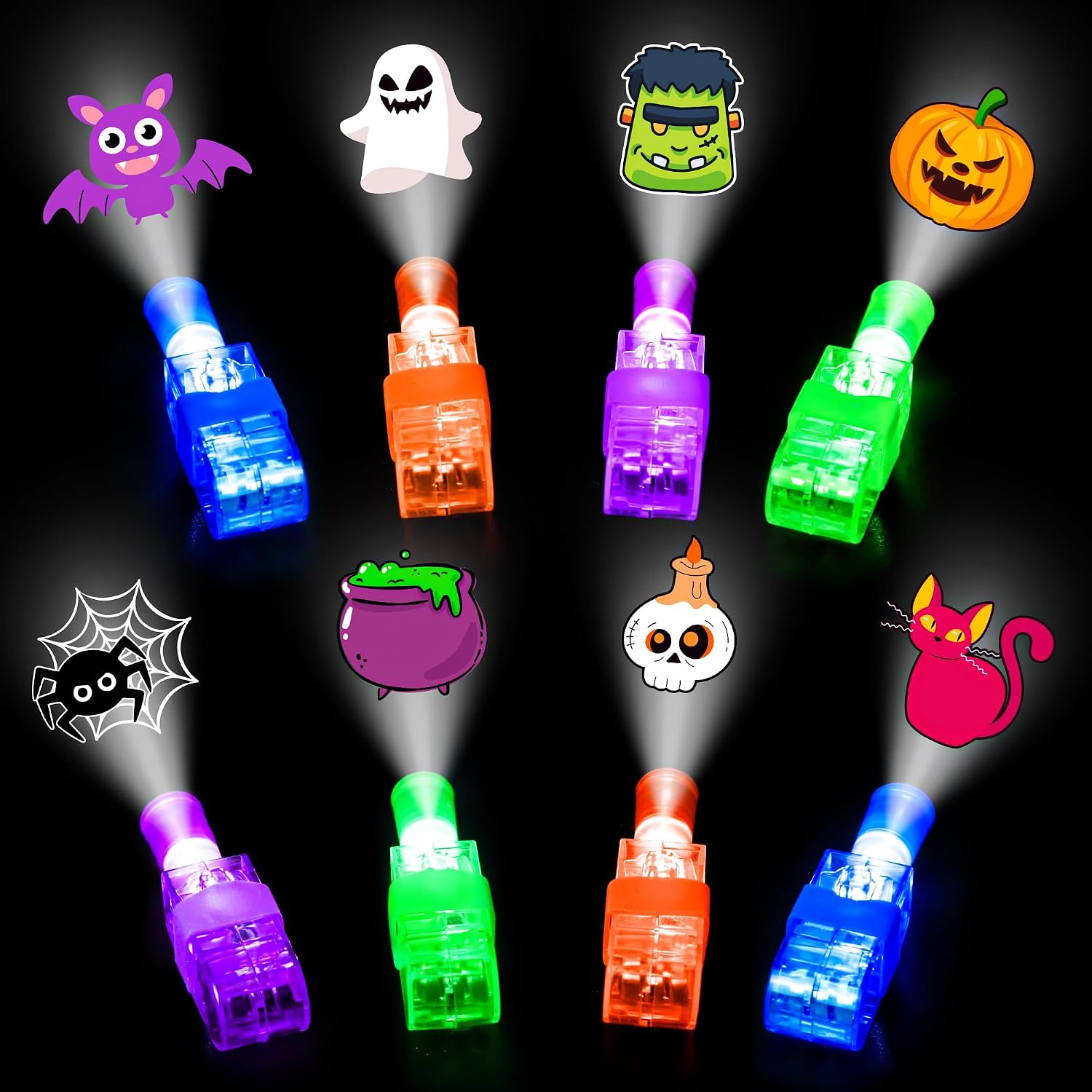 Amazon.com: 40 Light Up Halloween Toys, Finger Lights Halloween Party ...