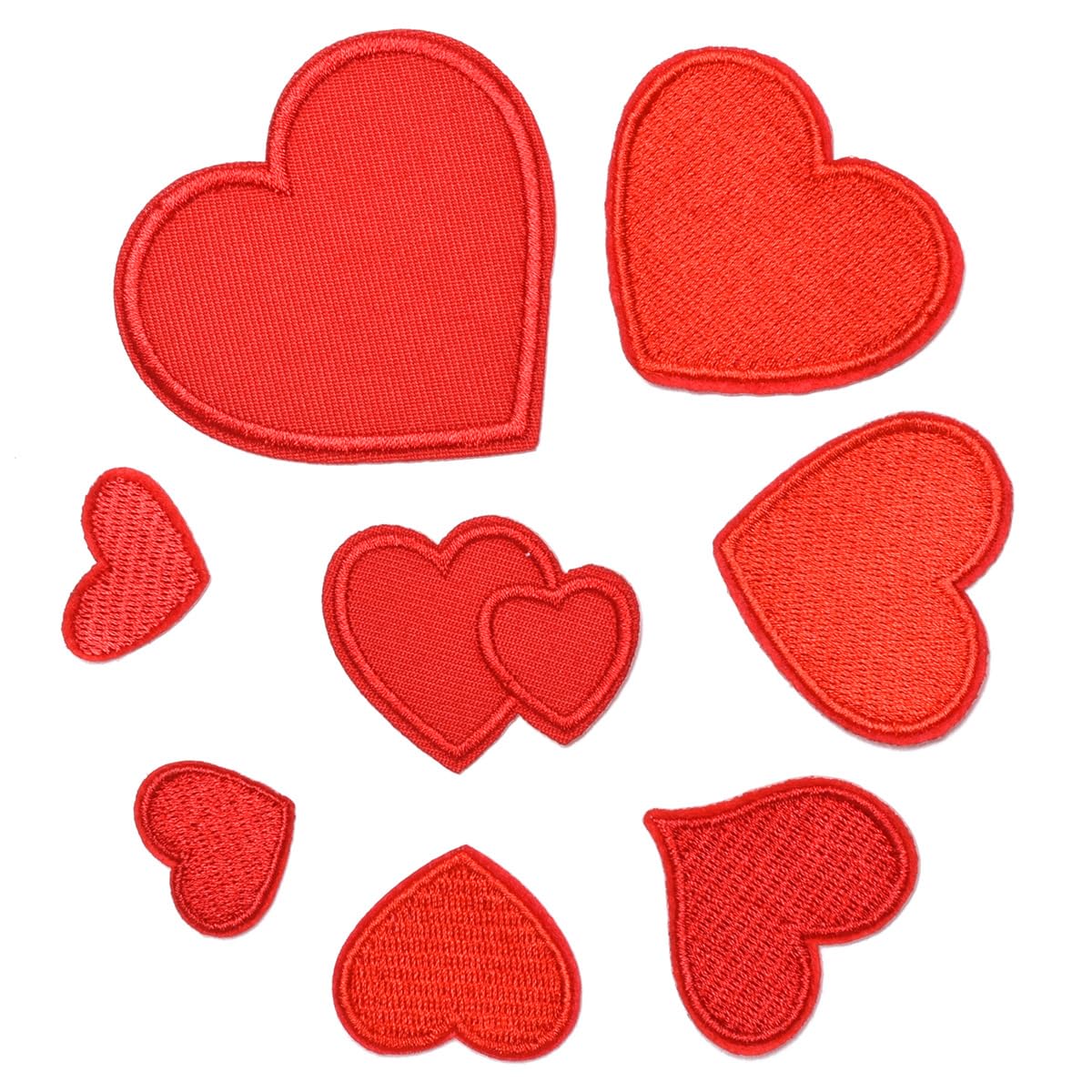 Amazon.com: 8 Pcs Different Size Red Heart Iron on or Sew on Patches ...