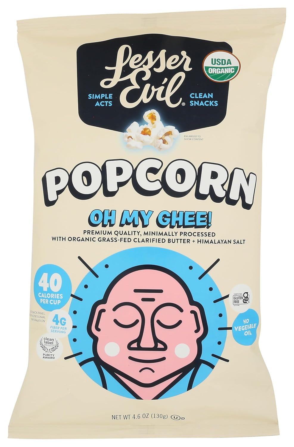 Amazon.com : LesserEvil Oh My Ghee Organic Popcorn, 5 Oz : Everything Else