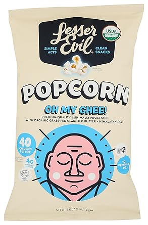 Amazon.com : LesserEvil Oh My Ghee Organic Popcorn, 5 Oz : Everything Else