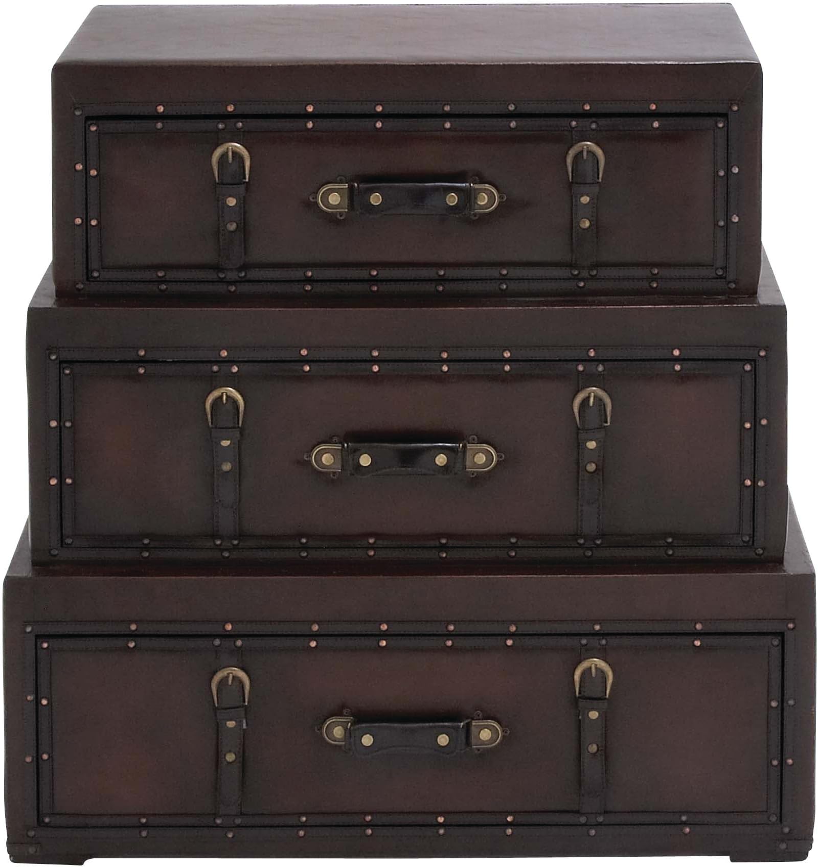 Amazon.com: Aoikax Vintage Storage Chest with Buckle Hinged Top, Linen ...