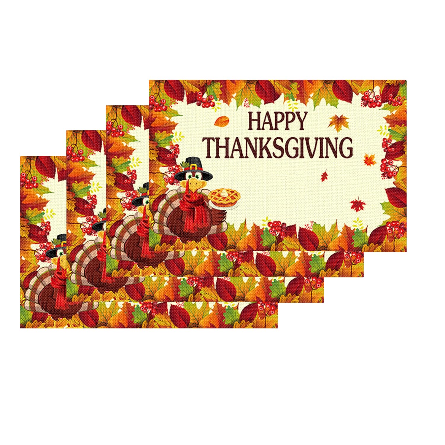 Amazon.com: Thanksgiving Placemats Set of 4, Happy Thanksgiving ...