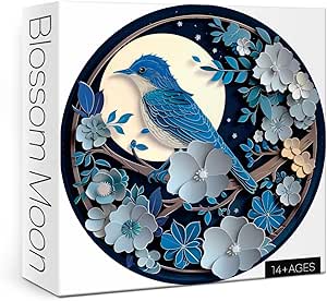 Amazon.com: Blue Bird Flower Puzzles for Adults 1000 Pieces, 3D Paper ...