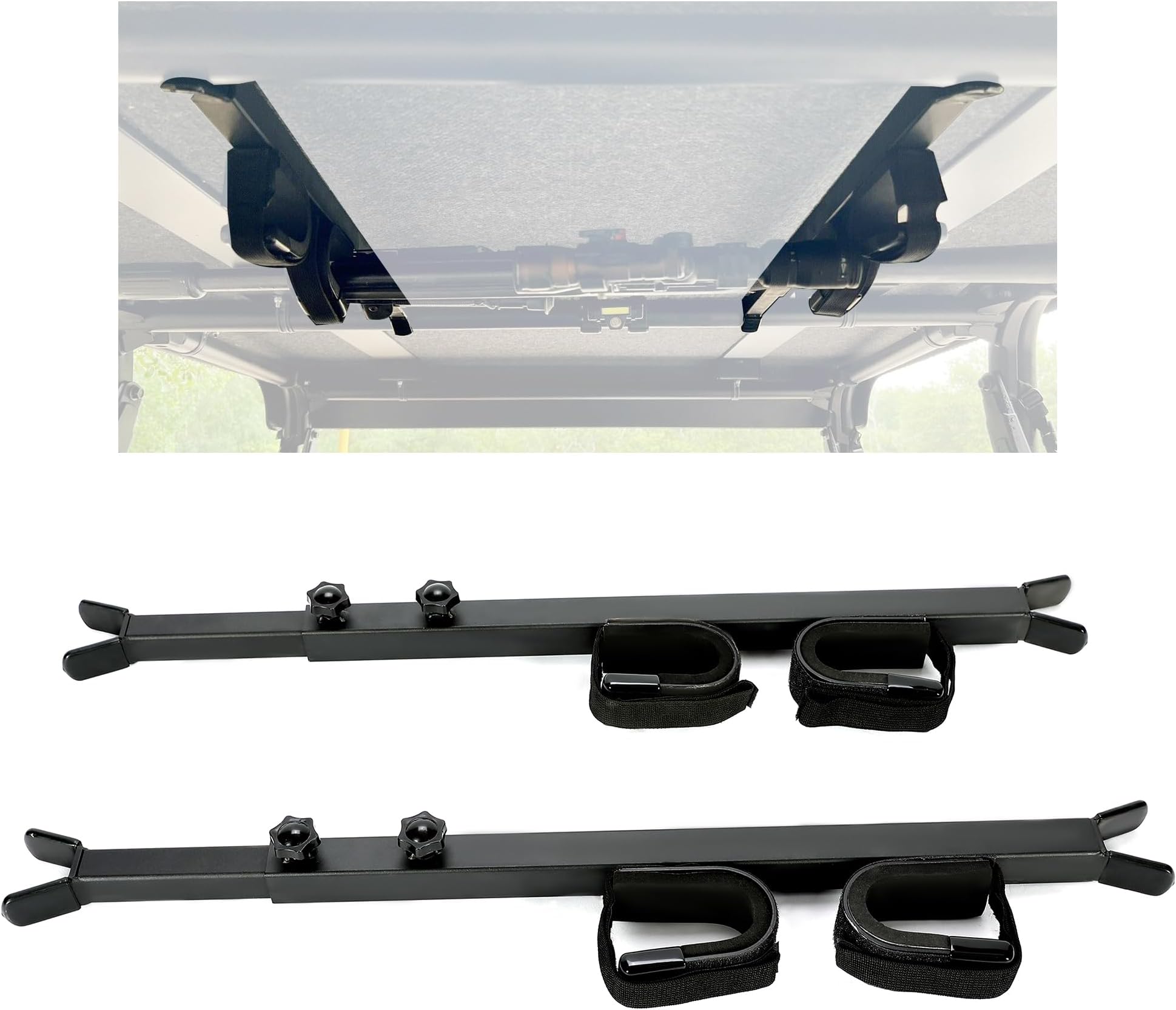 Amazon.com: HECASA Adjustable UTV Gun Rack Compatible with Polaris ...