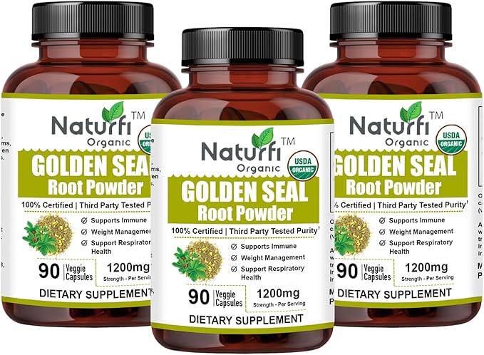 Amazon.com: Naturfi Organic - Goldenseal Root Capsules, 270 Capsules ...