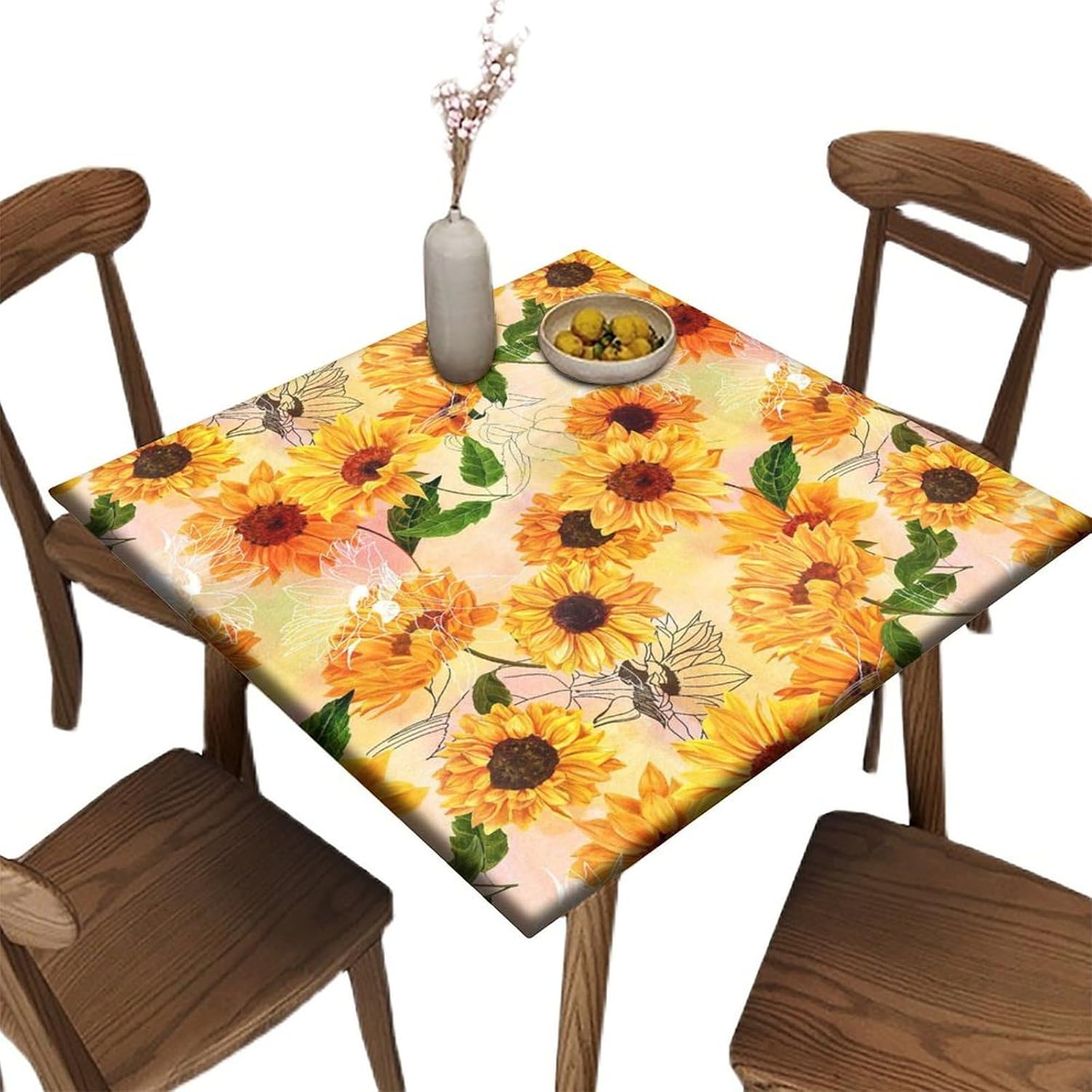 Amazon.com: AngelSept Elastic Edge Square Fitted Tablecloth, Colorful ...