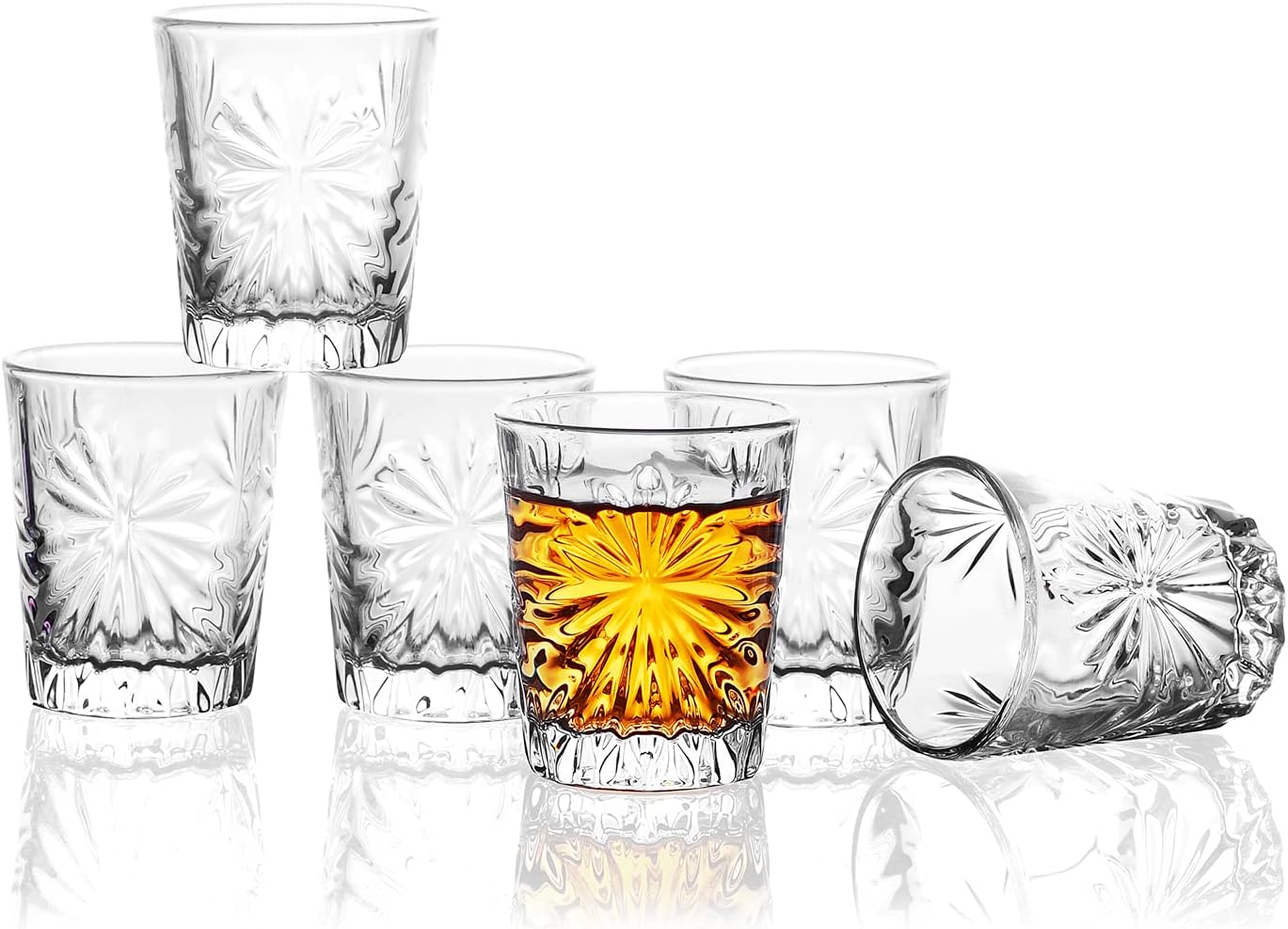 Amazon.com | 6 Pieces 2 Oz Mini Shot Glass Set Brandy Shot Glasses ...