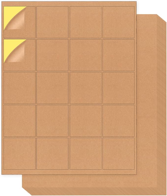 Amazon.com : 40 Sheets 2”x2” Printable Blank Square Labels 800 Square ...