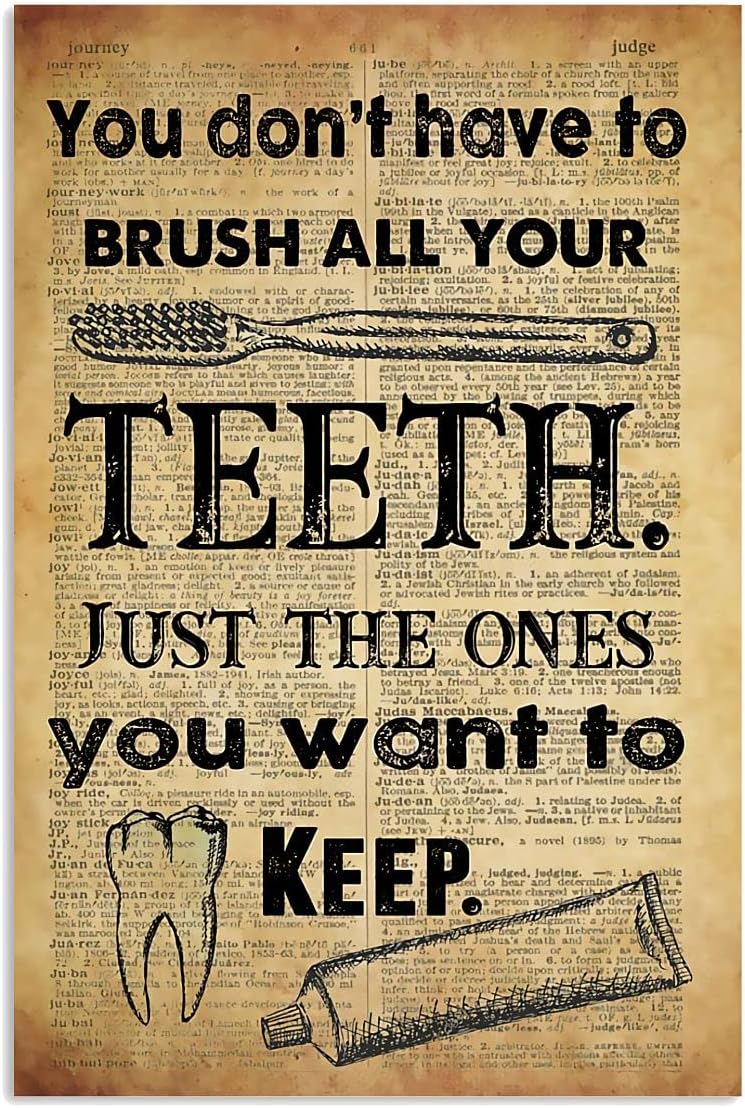 Amazon.com: Brushing Teeth Retro Metal Tin Signs You Don't Have To ...