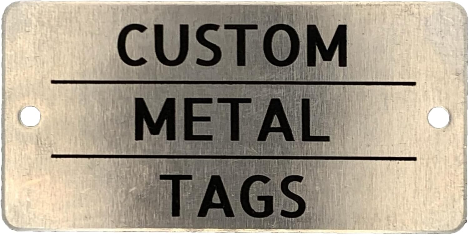 Amazon.com: Custom Engraved Metal Tag | Personalized ID Tag for ...