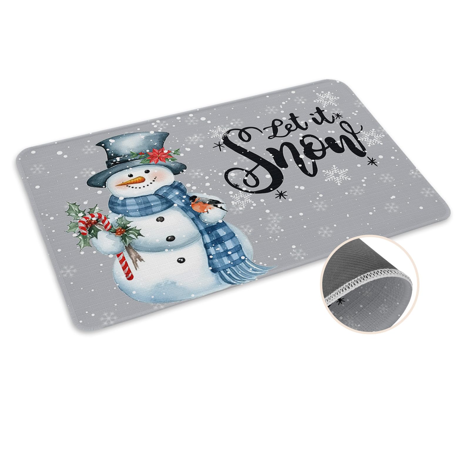 Amazon.com: Christmas Snowman Doormat Rugs Outdoor/Indoor Let It Snow ...