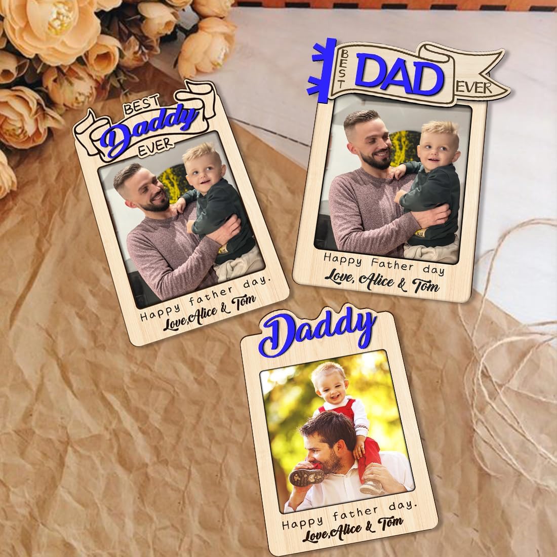 Amazon.com: Personalized Dad Photo Car Visor Clip frame Holder, Father ...