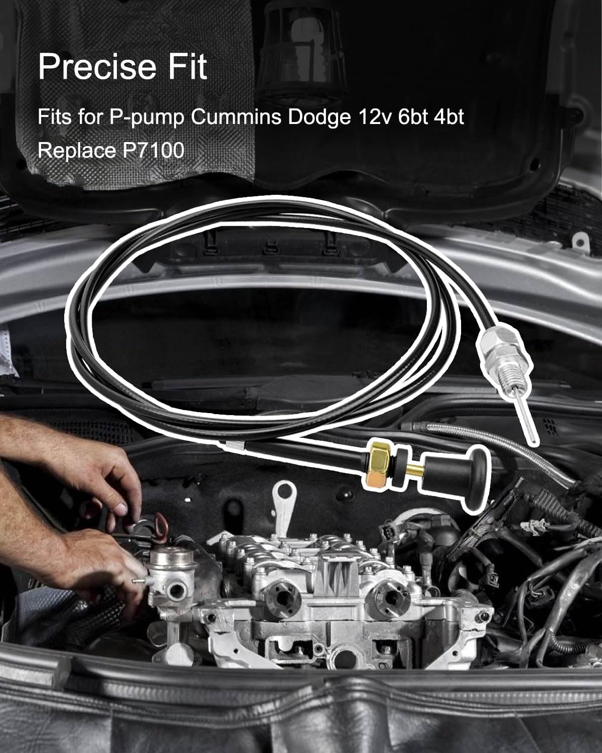 P7100 Injection Pump Manual Fuel Shut Off Solenoid Cable For P7100 P ...