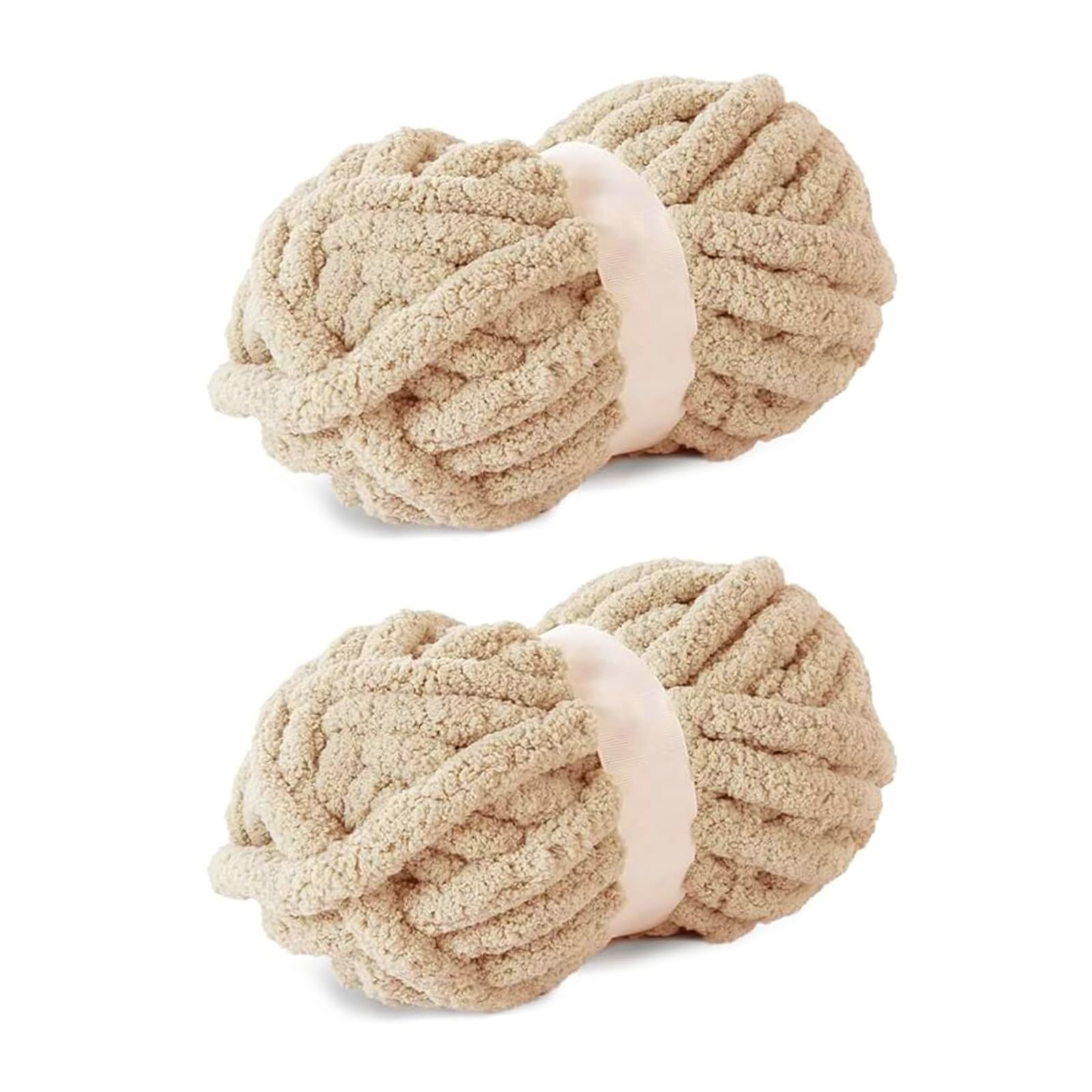 Amazon.com: Khaki Chunky Yarn, 2 PCS Chunky Chenille Yarn for Hand ...