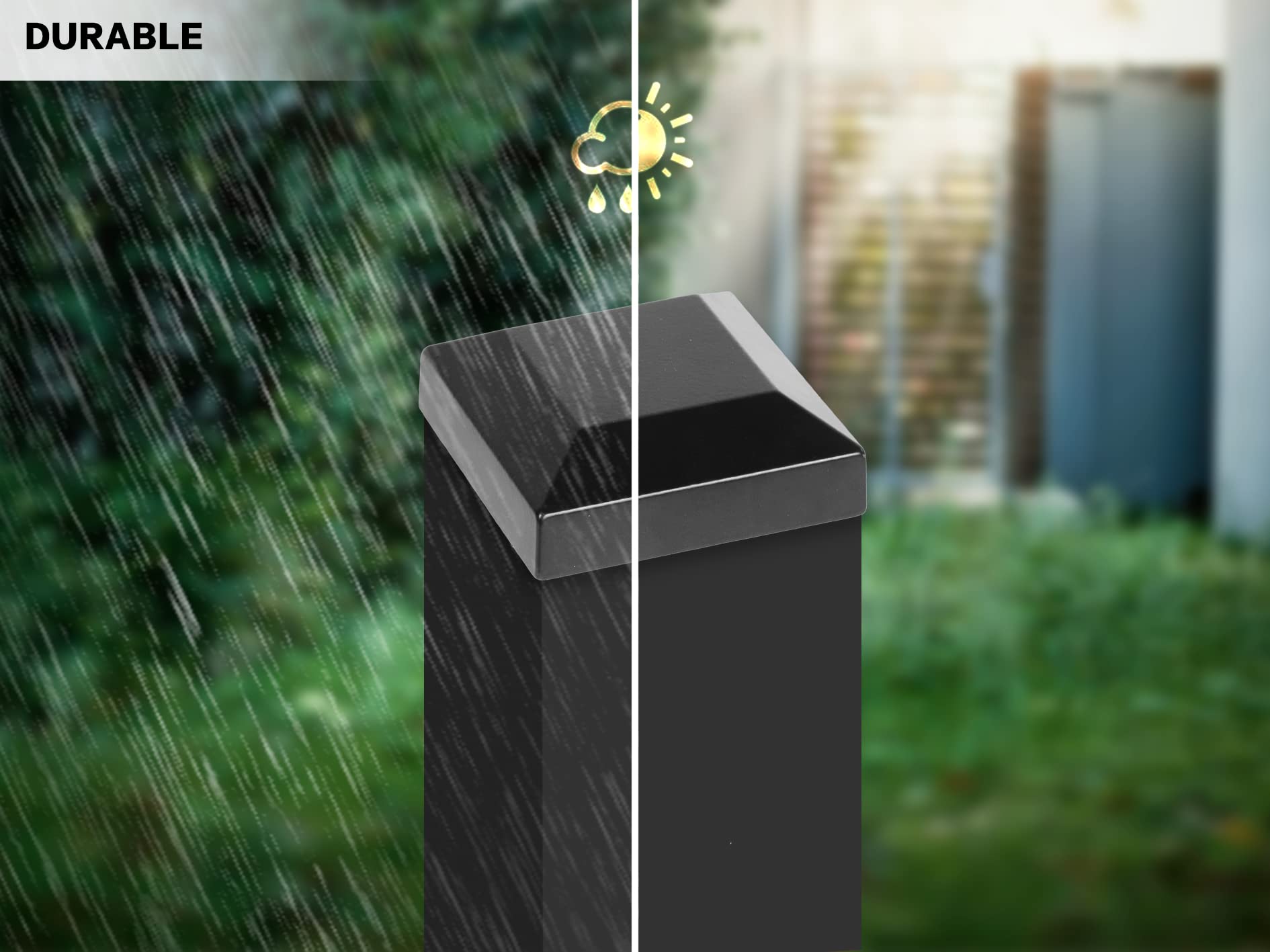 Snapklik.com : Aluminium Fence Post Caps For True 2.5" X 2.5" Fence ...
