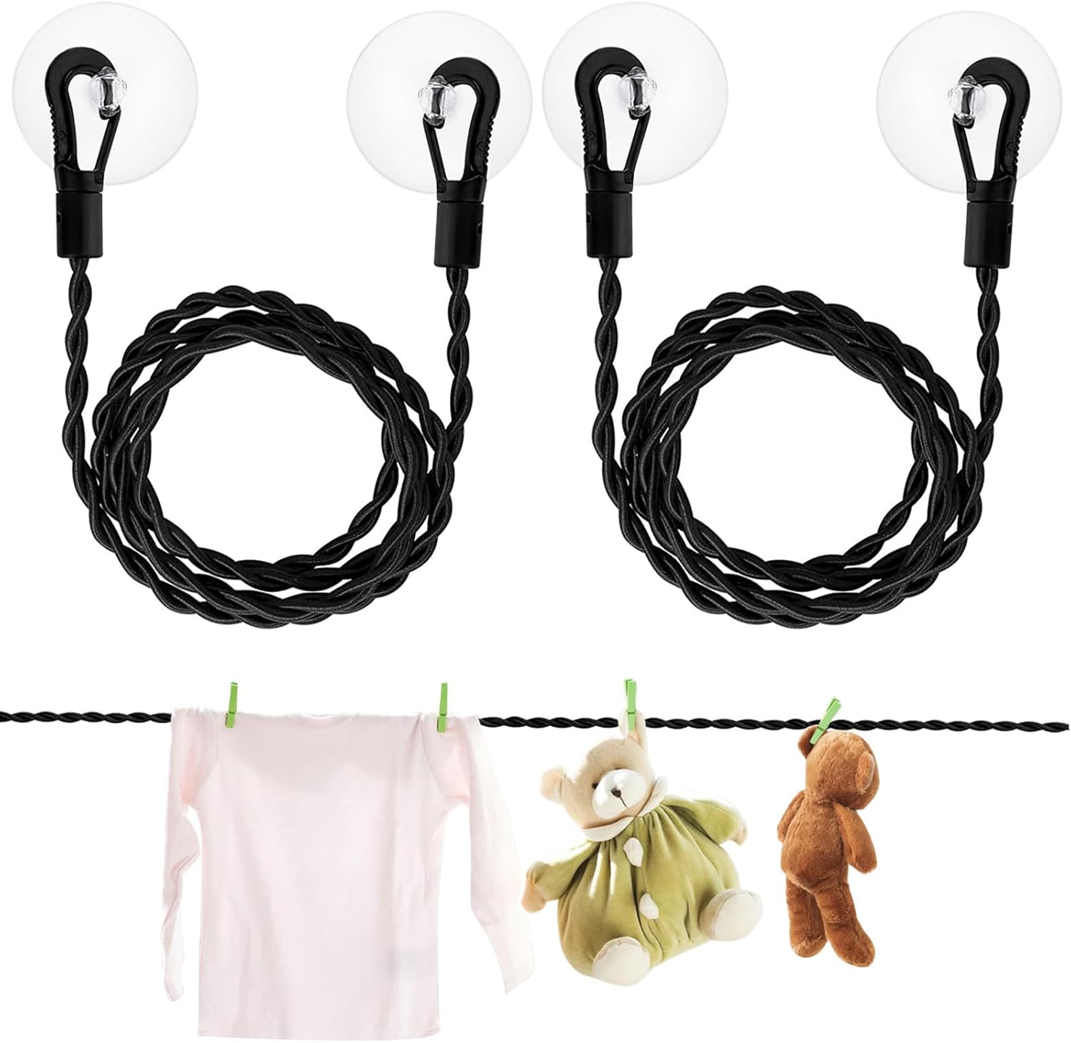 KMZ 2Pcs Travel Clothes Washing Line Adjustable Elastic Clothes Line ...