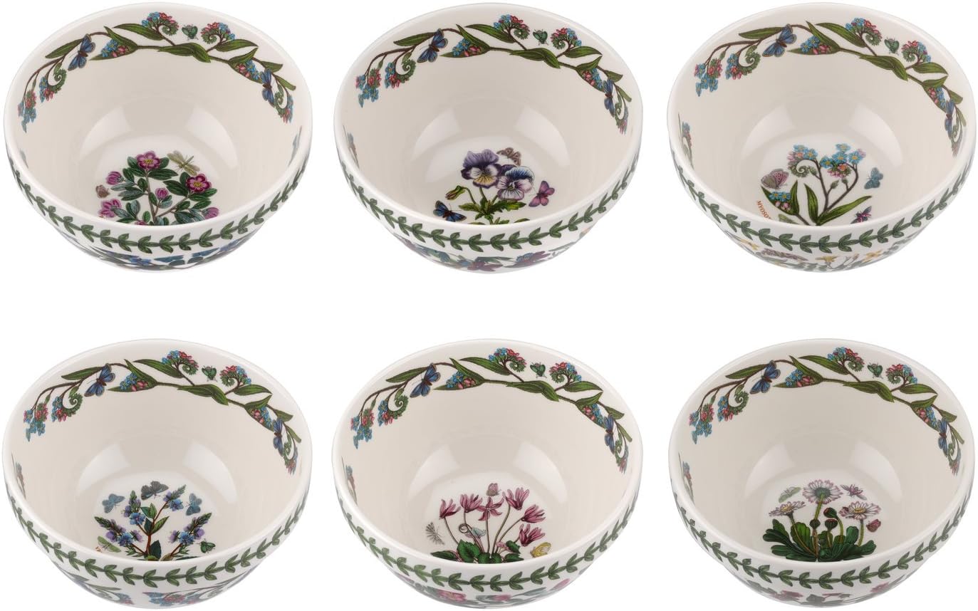 Amazon.com: Portmeirion Botanic Garden 7" Stacking Bowl - Set of 6 | Assorted Motifs | Fine ...
