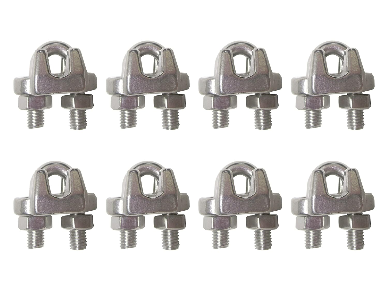 1/4" Stainless Steel Wire Rope Cable Clamp U-Bolt | with Saddle and ...