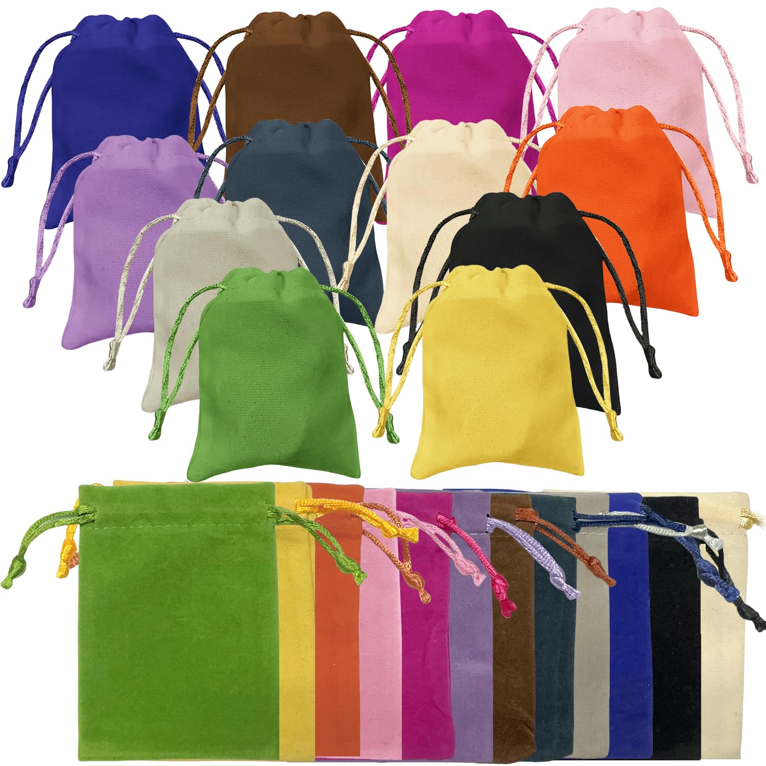 24 Pcs Velvet Jewellery Pouches 24 Colors Jewellery Gift Bags Jewellery ...