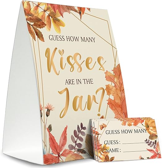 Amazon.com: Fall Guess How Many Kisses Are in the Jar (1 Standing Sign ...