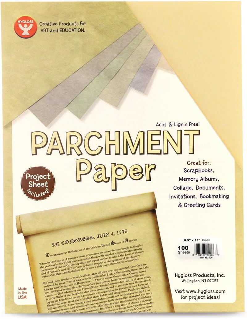 Amazon.com: Hygloss Products Craft Parchment Paper Sheets - Printer ...