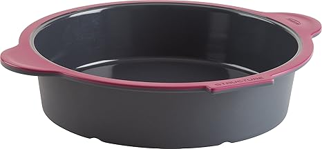 Amazon.com: Trudeau Structure Round Cake Pan in Silicone, Grey/Pink