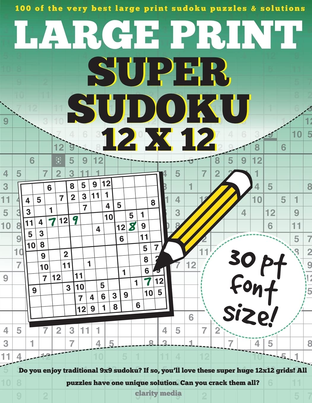 Large Print Super Sudoku 12x12: 100 12x12 super sudoku puzzles and ...
